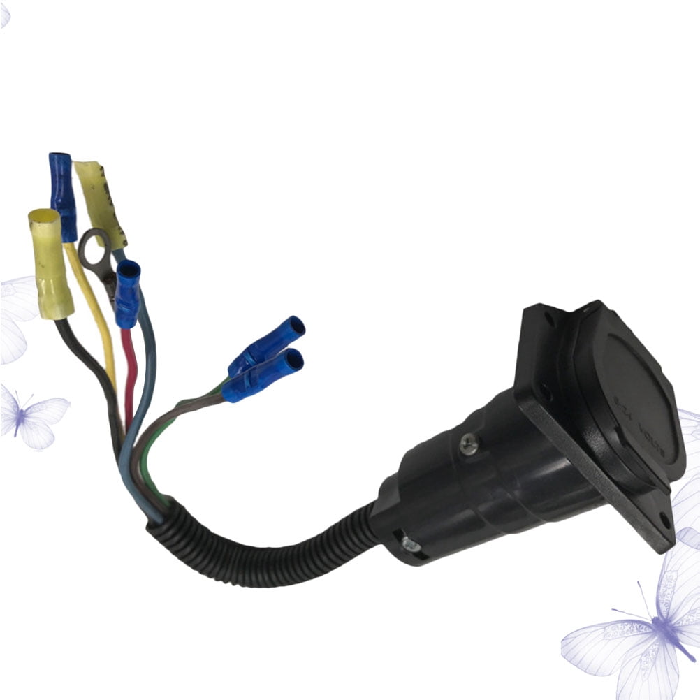 MLINS 7 Pin Connector for Trailer RV Light Plug Wiring Adapter Black ...