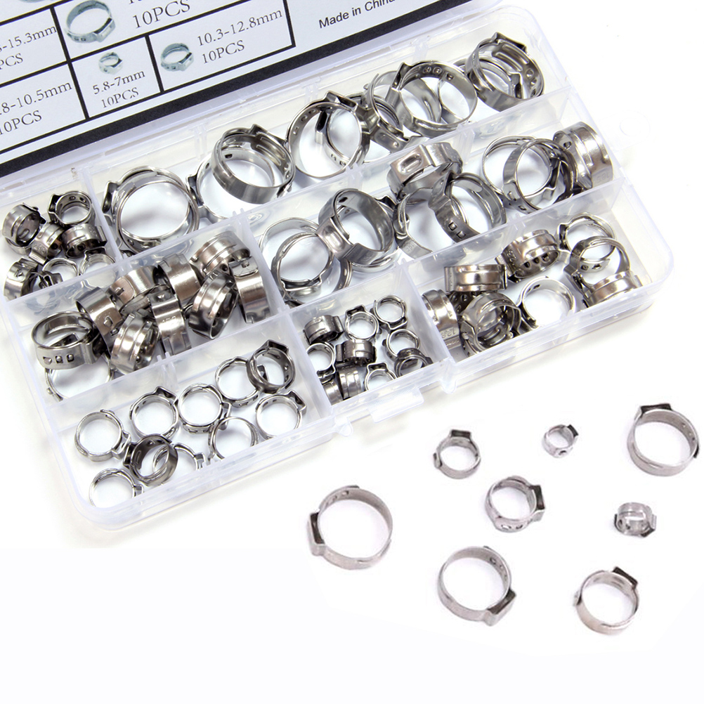 MLINS 70 Pcs Single Ear Clamp Hose Clamps Storage Box - Walmart.com