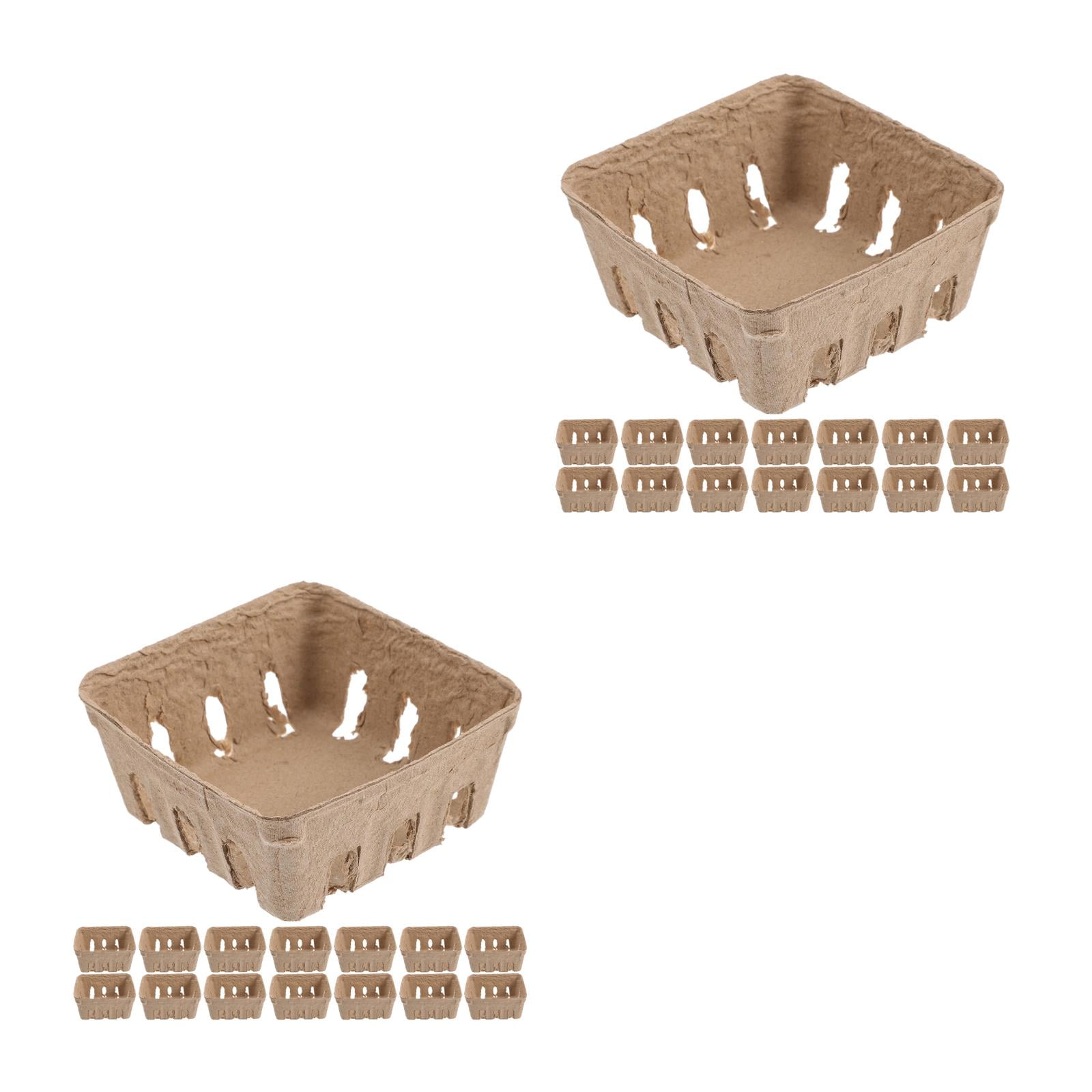 MLINS 70 pcs Fruits Packaging Box Corrugated Paper Berry Basket Fruit ...