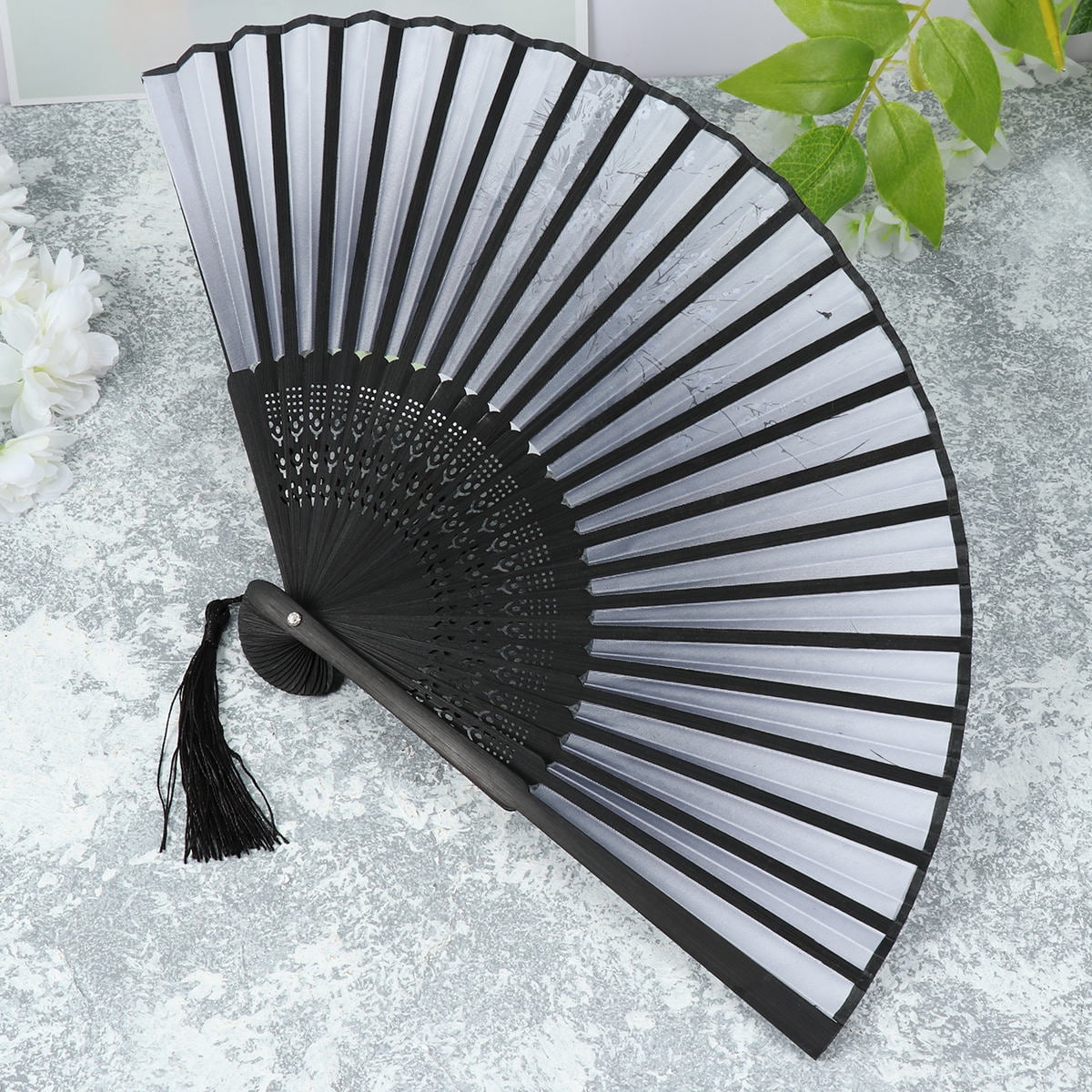 MLINS 7inch Folding Hand Fan in Chinese Style Printed Silk Foldable Fan ...