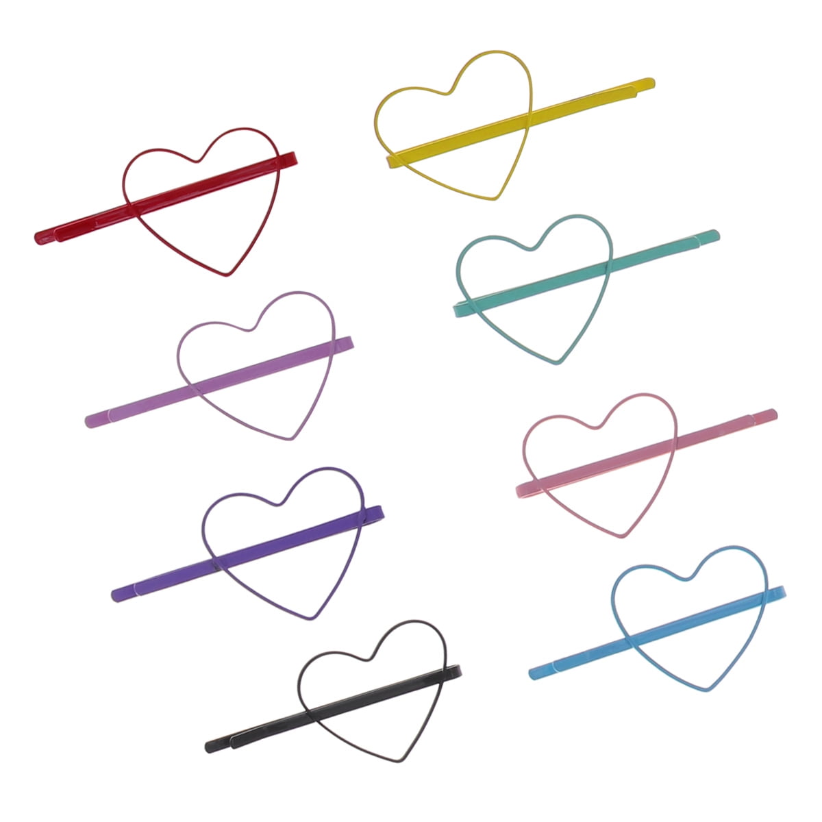 MLINS 8 Pair Candy Color Hair Clips Love Heart Hollow Hairpins Clamps ...