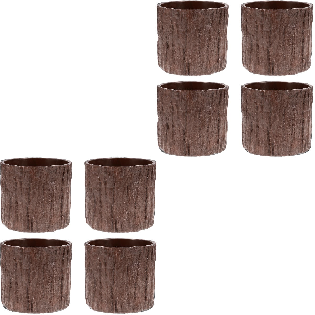 MLINS 8 Pcs Bark Flower Vase Succulent Planter Pots Decorative Fake ...