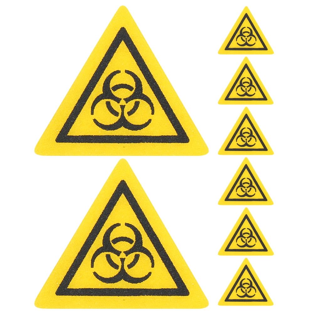 MLINS 8 Pcs Biosafety Sign Hazardous Waste Decals Marking Sticker ...