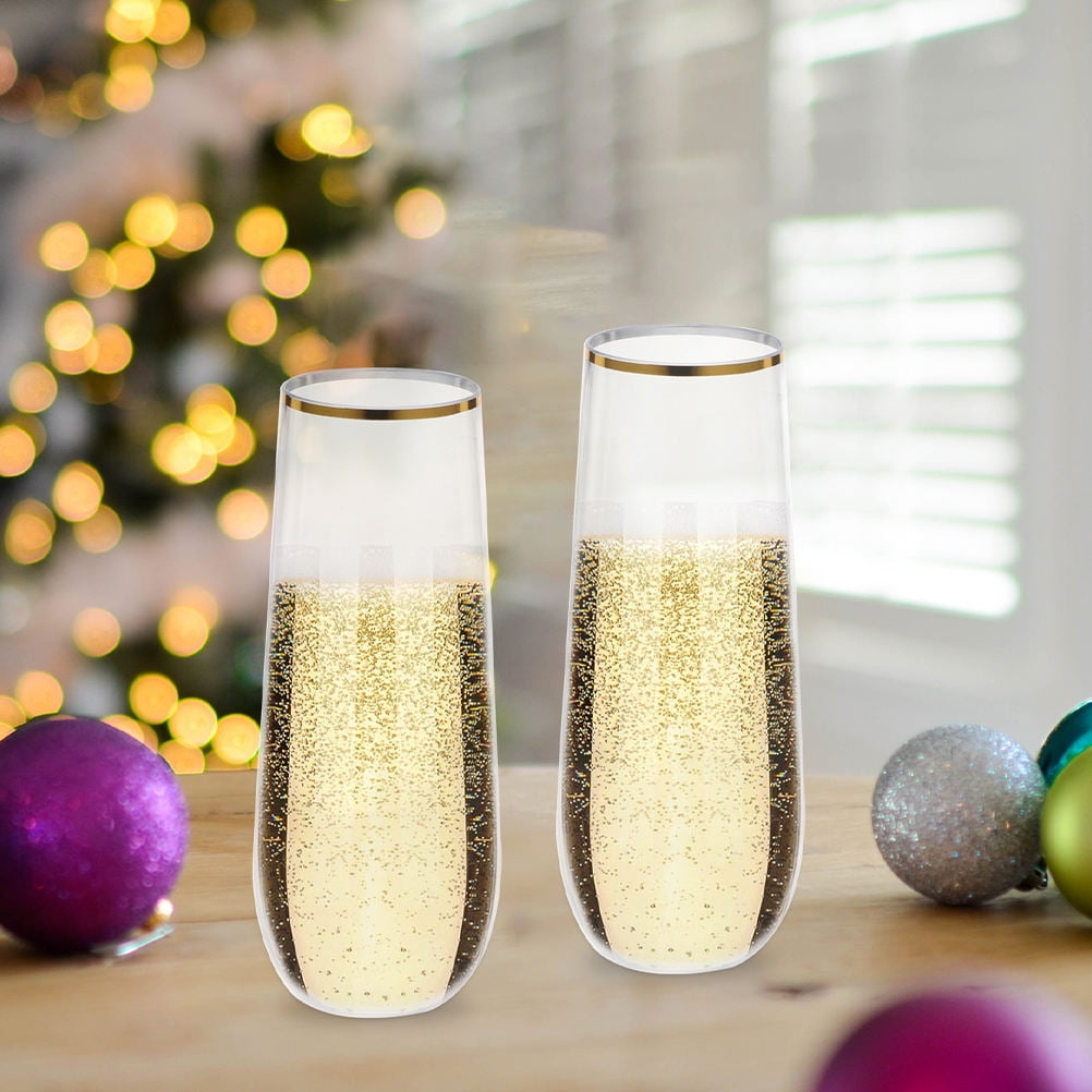 MLINS 8 Pcs Cup Clear Wine Glass Plastic Glasses Cups with Lid ...