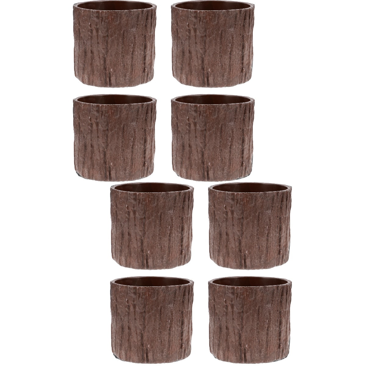 MLINS 8 Pcs Imitated Wood Bark Succulent Pot Artificial Wood Bark ...
