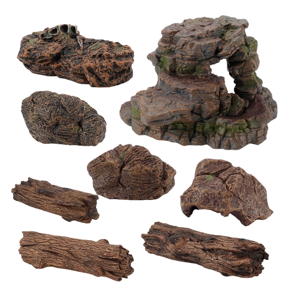 MLINS 8 Pcs Scene Toy Kids Model Terrarium Decor Toys Kit Child Brown ...