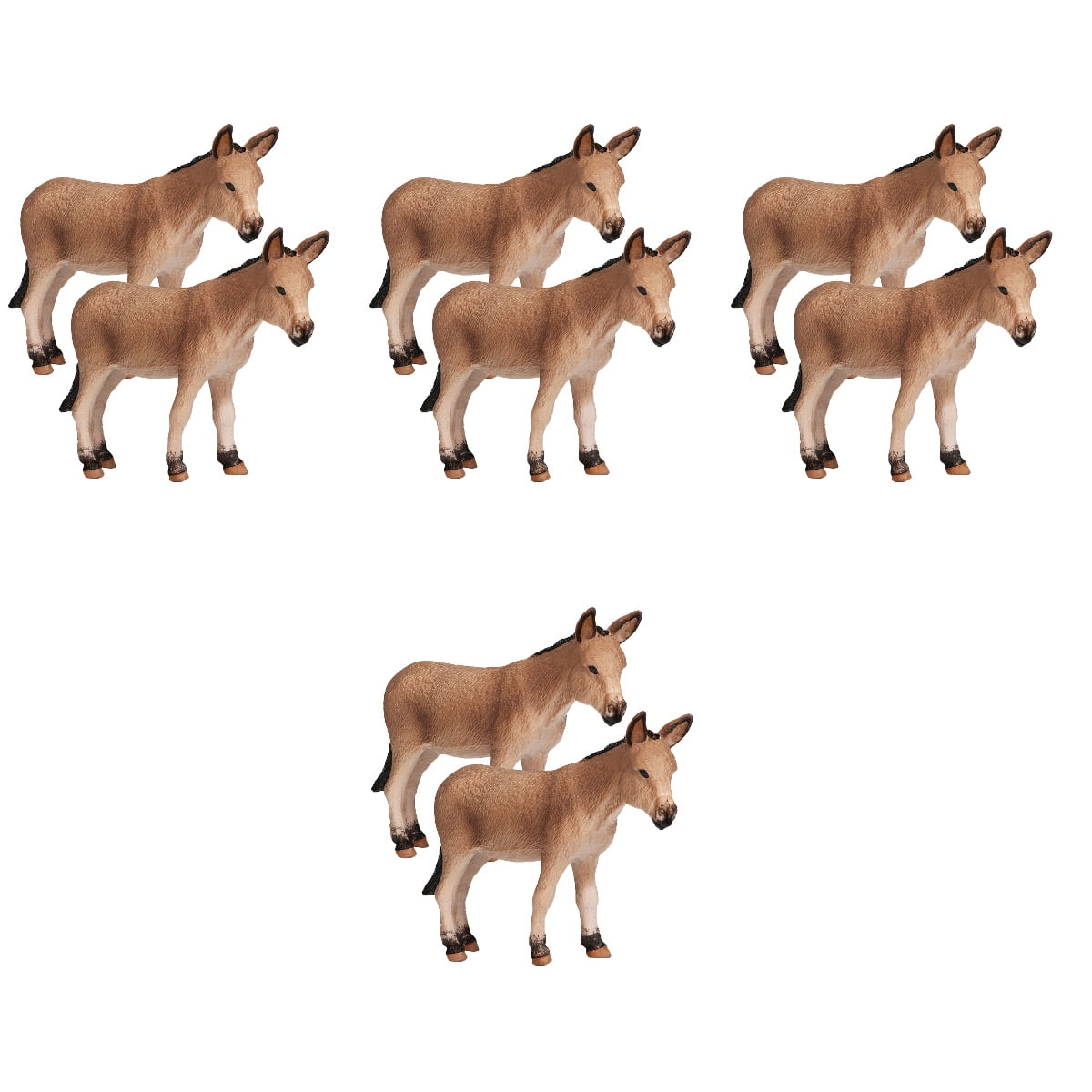 MLINS 8 Pcs Standing Donkey Figure Plastic Donkey Model Desktop Donkey ...