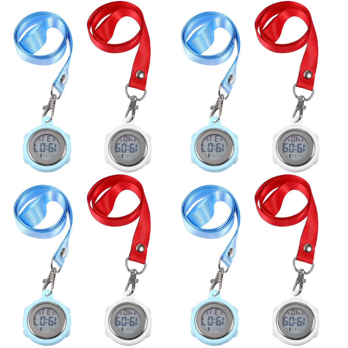 MLINS 8 Pcs Stopwatches with Buckle Lanyard Digital Pocket Watches for ...