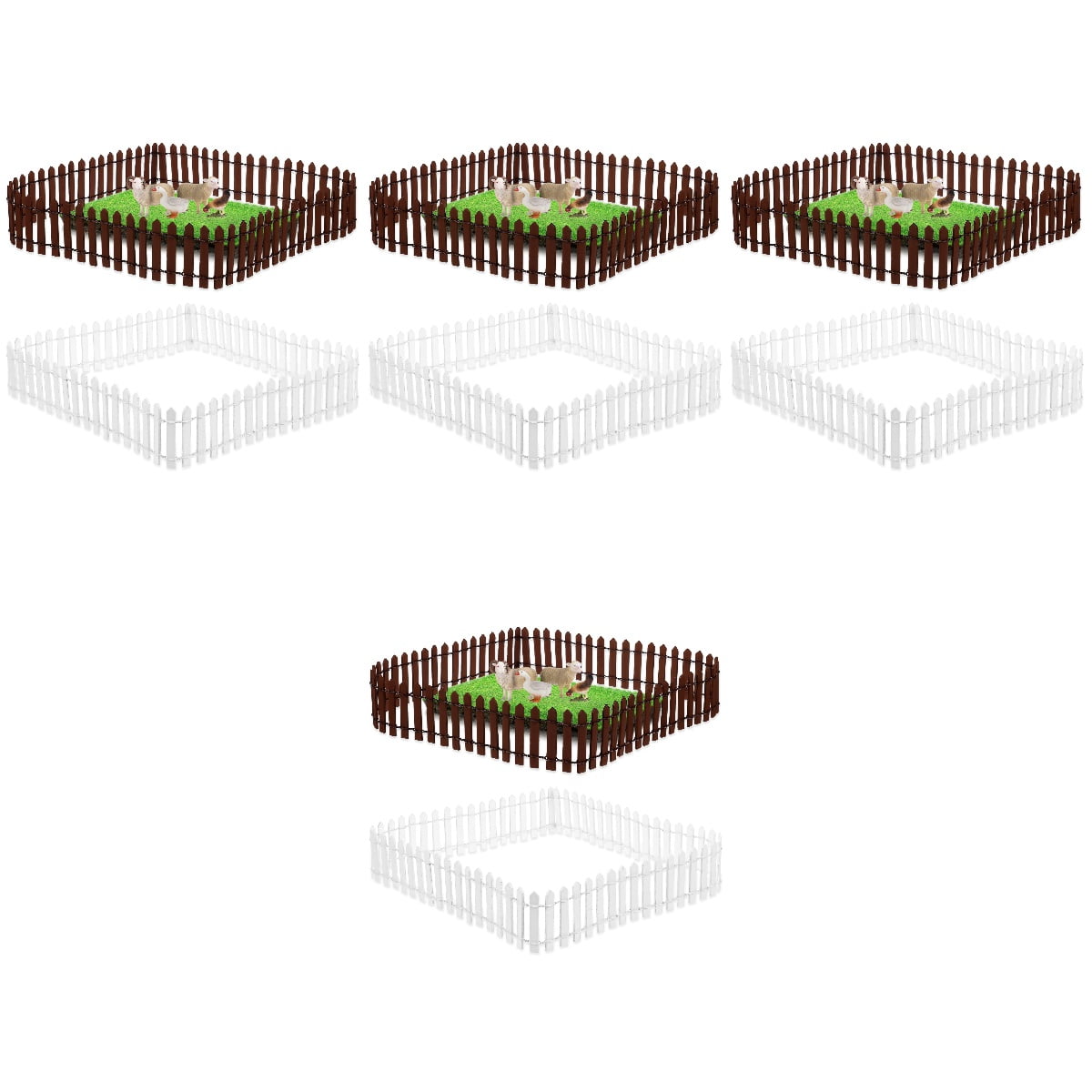 MLINS 8 Pcs Wooden Fence Models Mini House Decors Micro Landscape ...