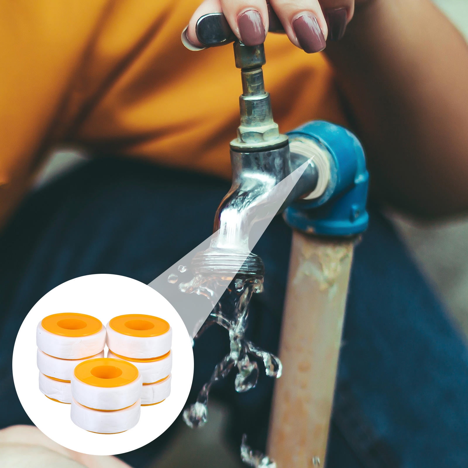 MLINS 8 Rolls Hose Repairing Leakproof Tape Weather Sealing Orange ...