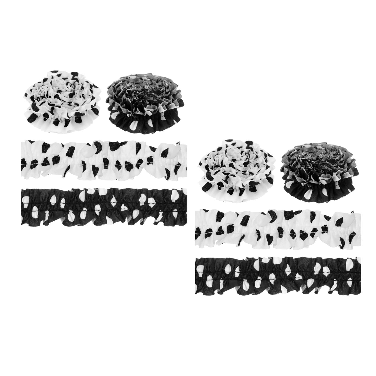 MLINS 8 Rolls Ruffle Ribbons Fabric Ribbon Ruffle Trim Double Pleated ...