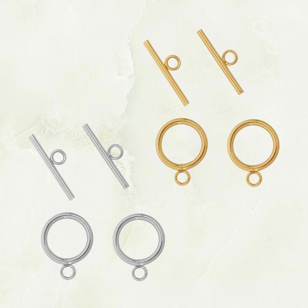 MLINS 8 Set/16 Crimp Bead Open Rings Welding Buckle DIY Jewelry Making ...