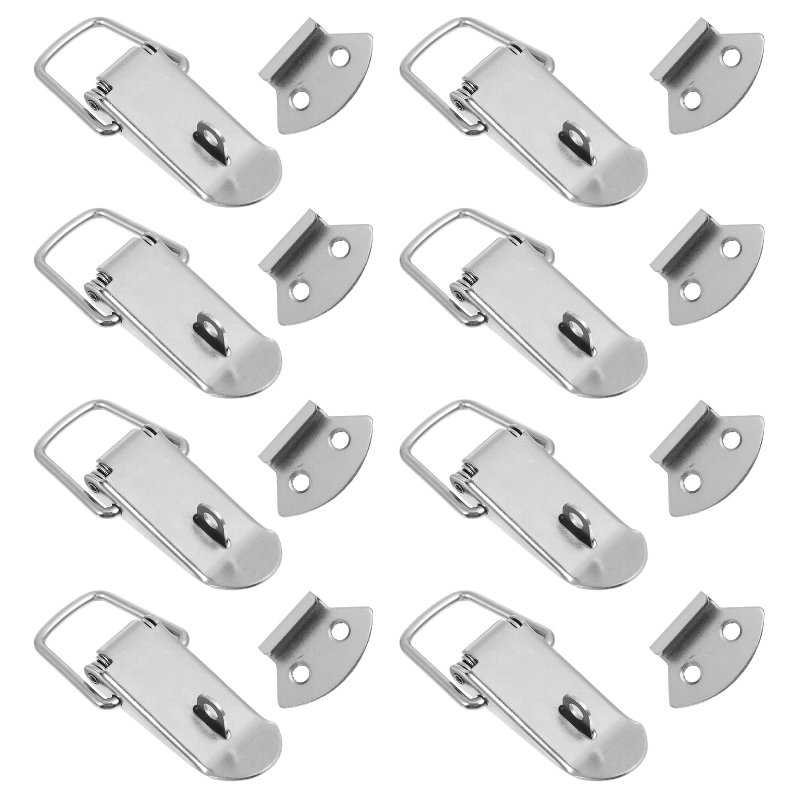 MLINS Spring Lock Clasp Buckle Silver Stainless Steel 8Sets 3.5X1.3In ...