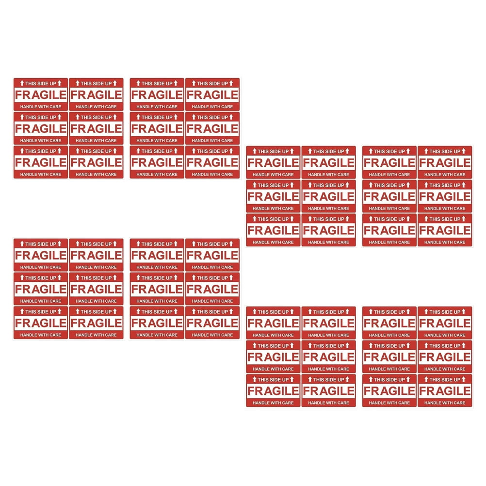 MLINS 8 Sheets Caution Tape Fragile Labels 12.70X7.60X0.01CM Red ...