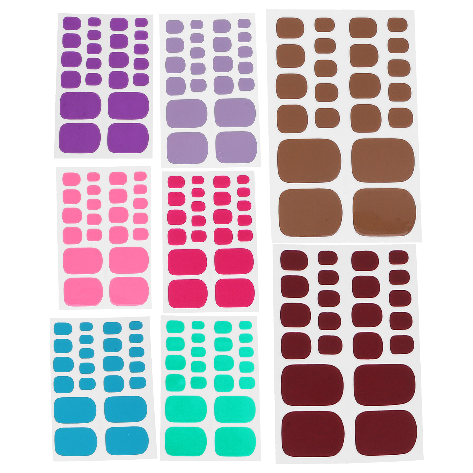 MLINS 8 Sheets Toe Nail Stickers Toe Nail Adhesive Sticker Nail Decors ...