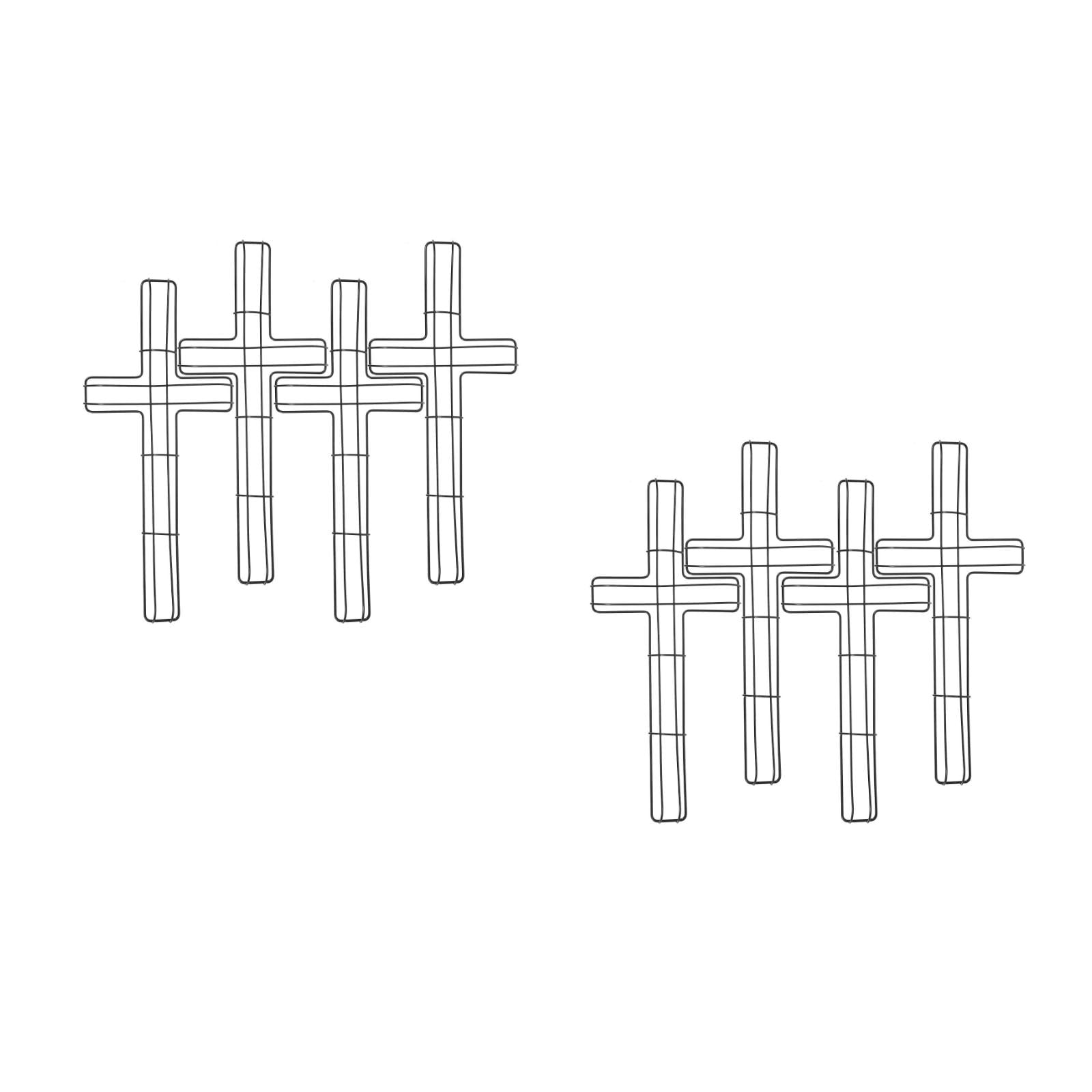 MLINS 8 pcs DIY Cross Metal Wreath Frame Flower Garden Cross Shaped ...