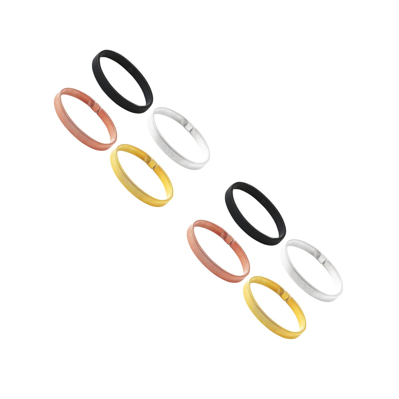MLINS 8 pcs Metal Bracelets Stretch Metal Sleeve Garters Cuff Bracelets ...
