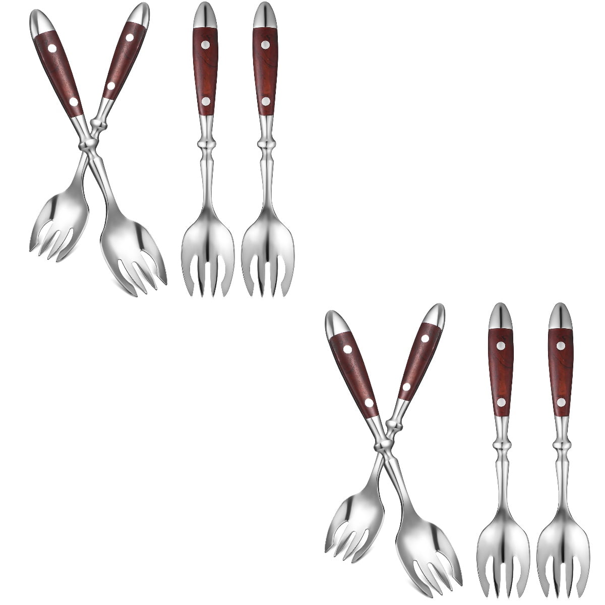 MLINS 8 pcs Salad Forks Metal Sporks Stainless Steel Flatware Dessert ...