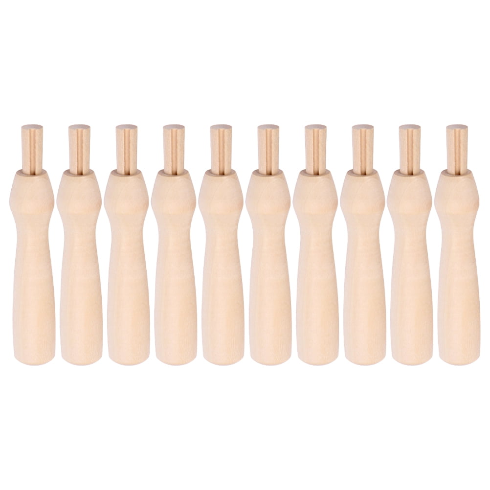 MLINS 80 Pcs Punch Needle Handles Hooking Tool Grips DIY Felting Wood ...