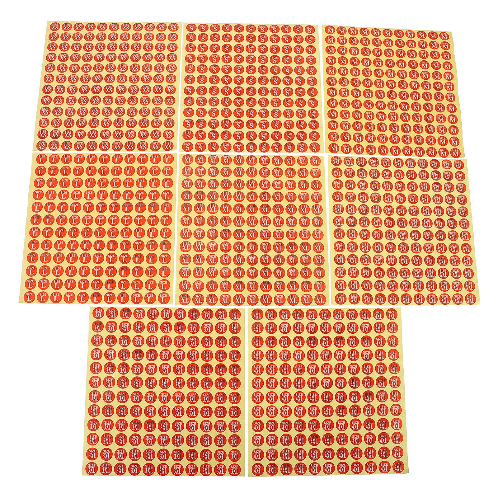 MLINS 80 Sheets Apparel Label Sticker Size Adhesive Labels Clothing ...