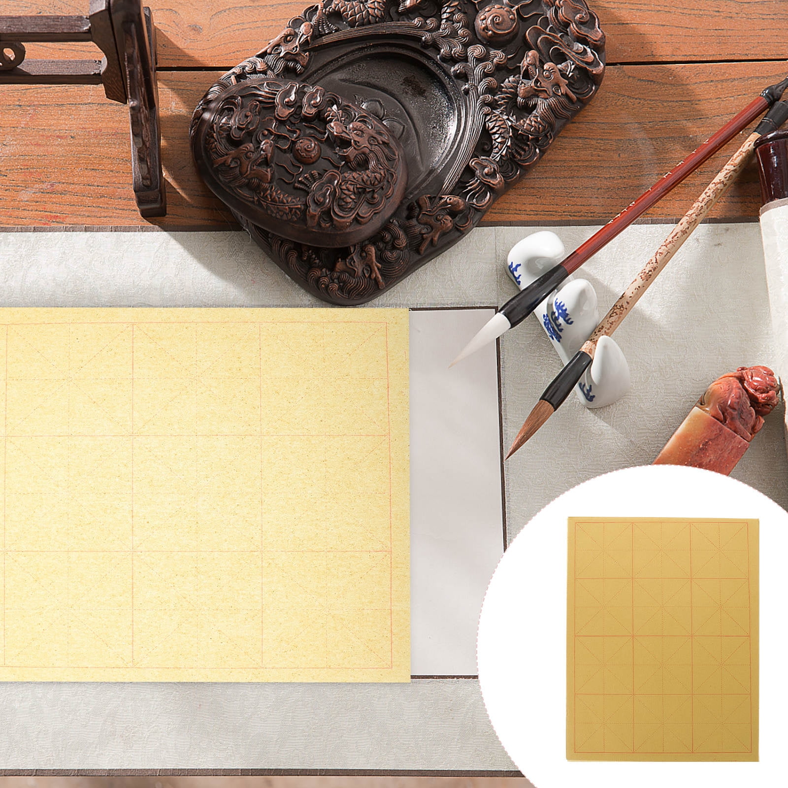 MLINS 80 Sheets Chinese Character Writing Paper Rice Calligraphy ...
