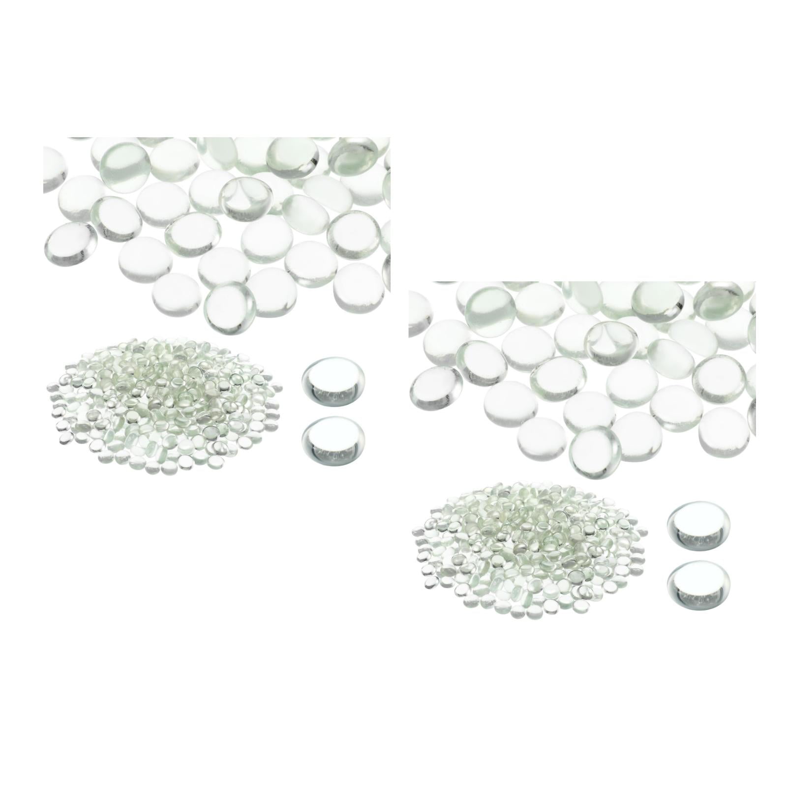 MLINS 800 Pcs Flat Glass Marbles For Vase Fillers Decorative Glass ...