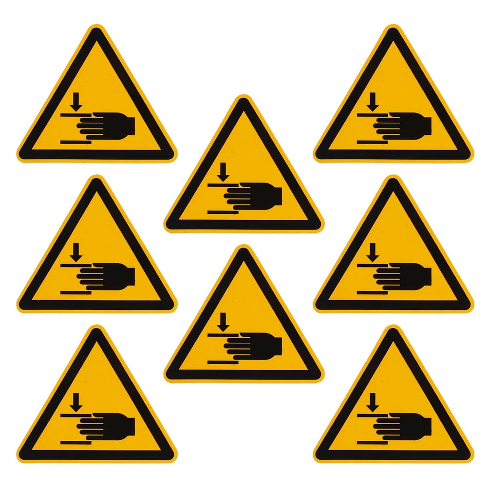 MLINS 8PCS Safety Labels Self Adhesive Machinery Pinch Decals Hand ...
