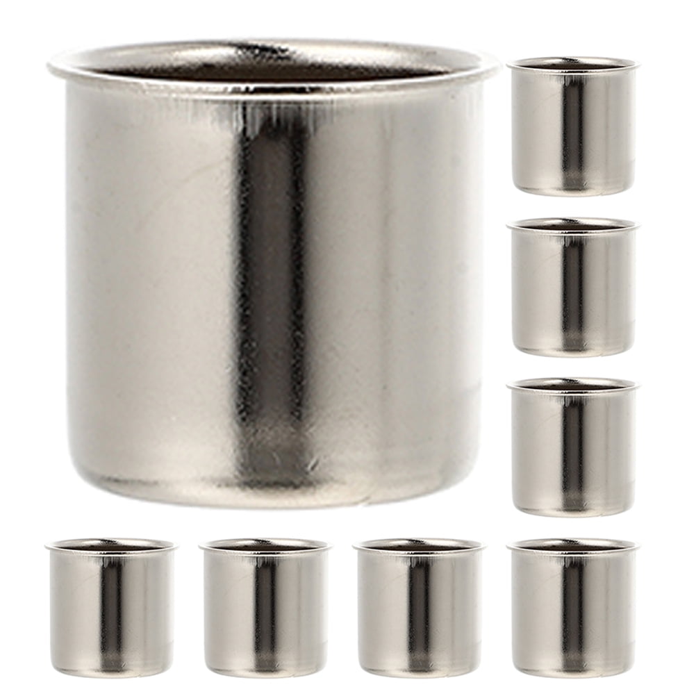MLINS 8Pcs Metal Candle Inserts Candlestick Holder Cup Metal Candle ...