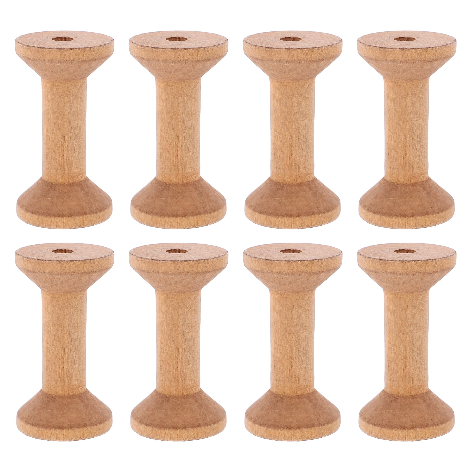 MLINS 8Pcs Wooden Spools For Sewing And Embroidery Natural Wood Bobbin ...