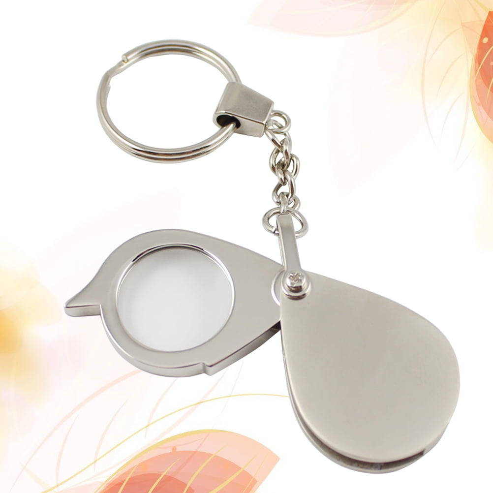 MLINS 8X 30mm Metal Live Handle Pocket Mirror Folding Keychain Optical ...