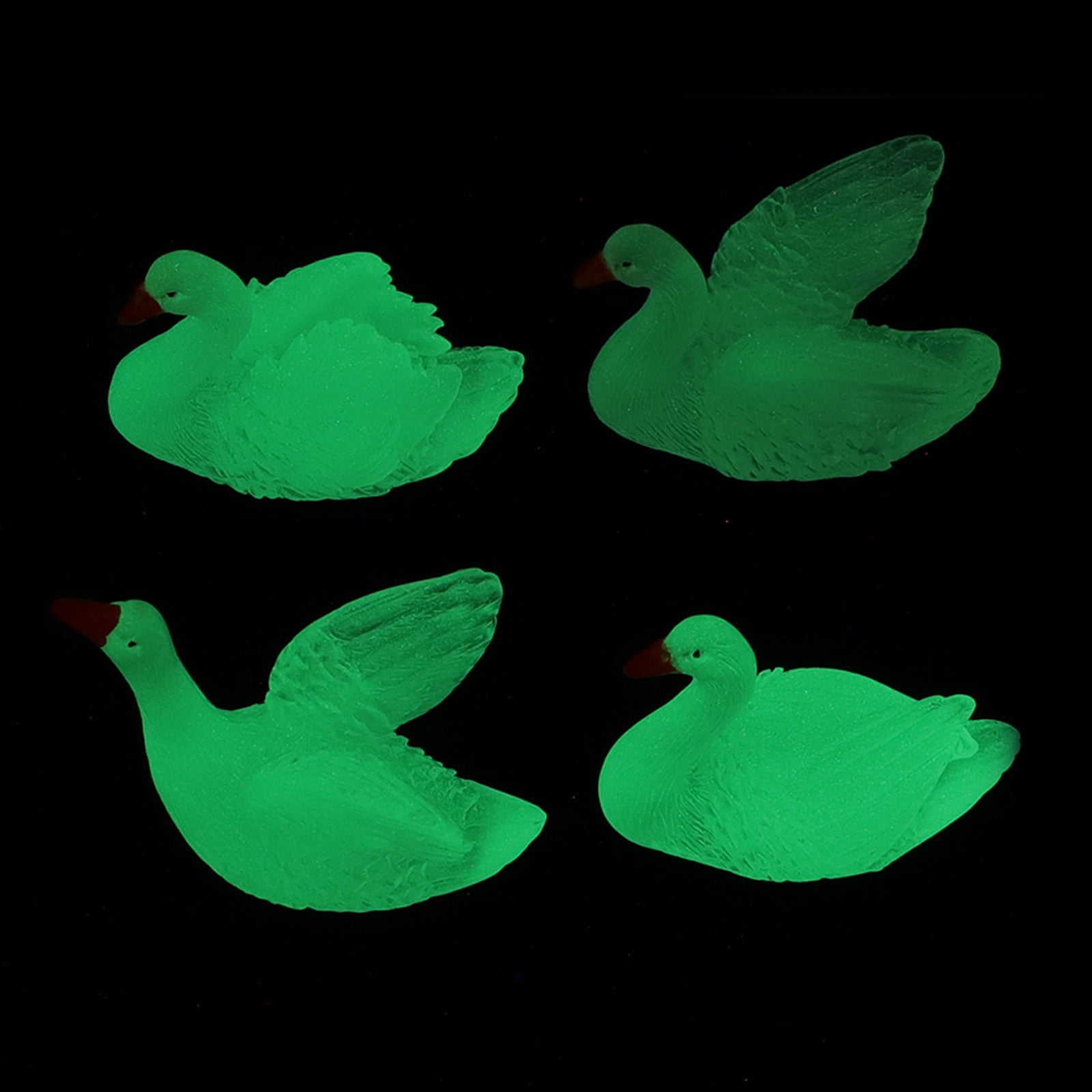 MLINS 8pcs Elegant Swan Decor For Fish Tank Night Glow Swan Statue Mini ...