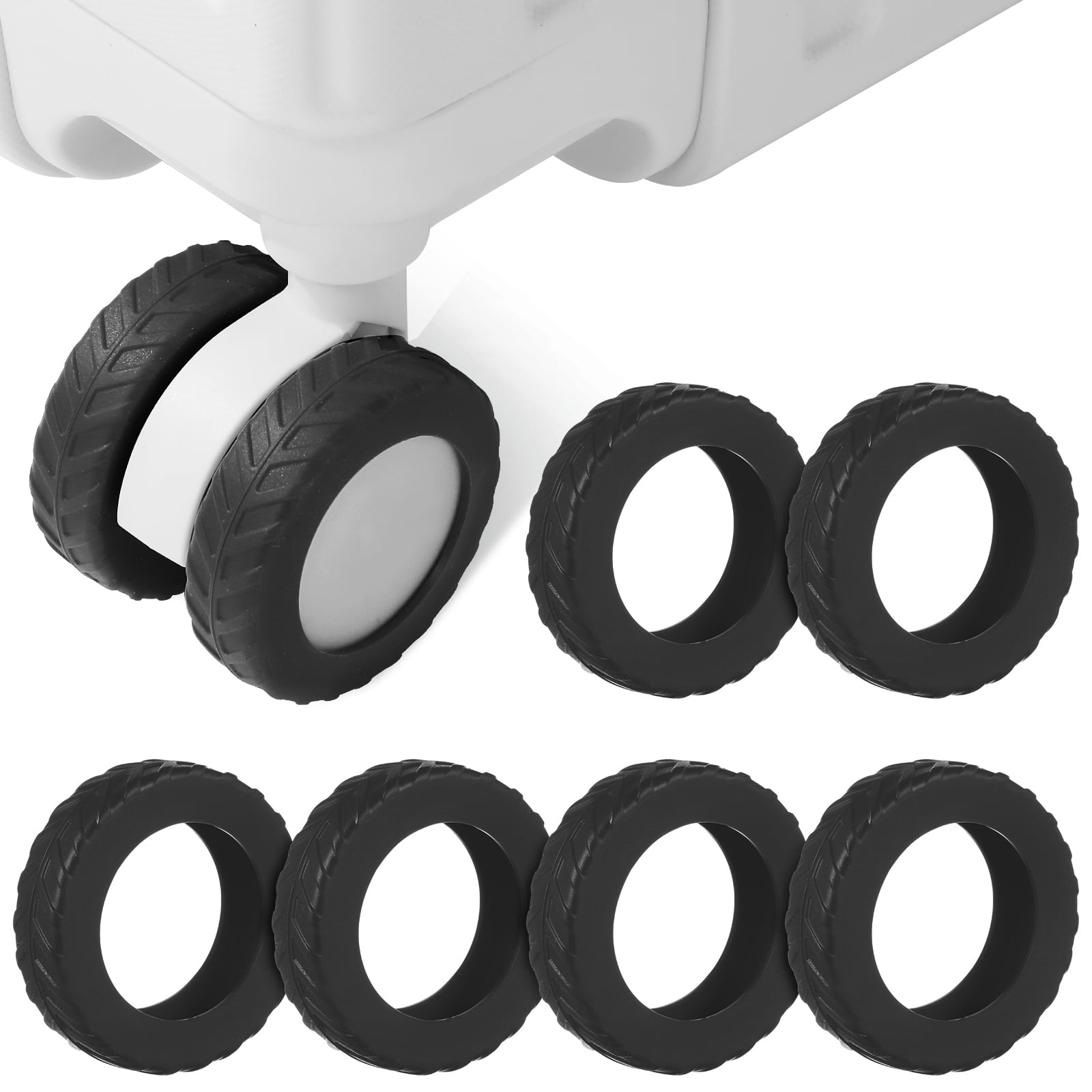 MLINS 8pcs Luggage Wheel Protector Covers Silicone Suitcase Wheel ...