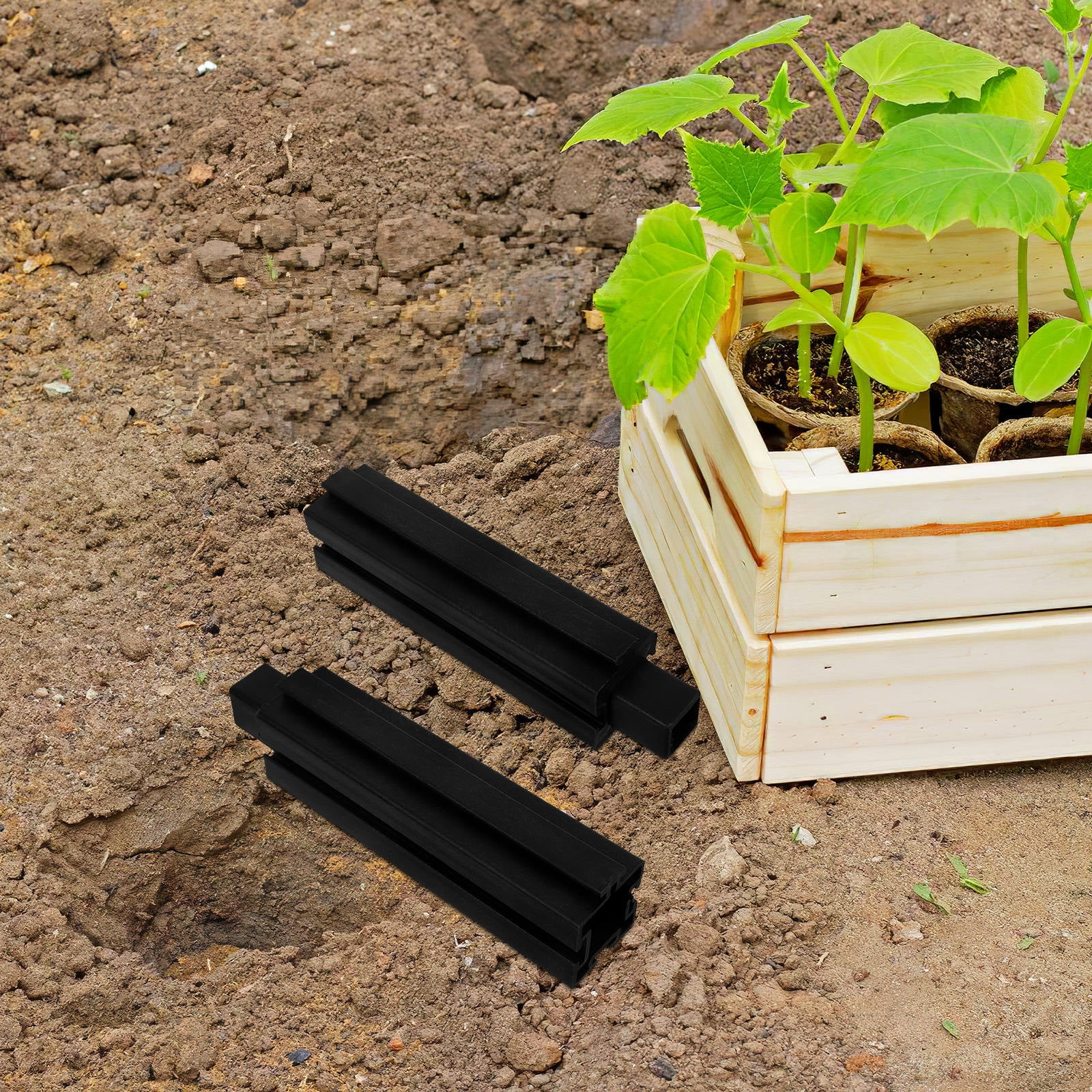 MLINS 8pcs Plastic Raised Garden Box Leg Planter Bed Component Easy to ...