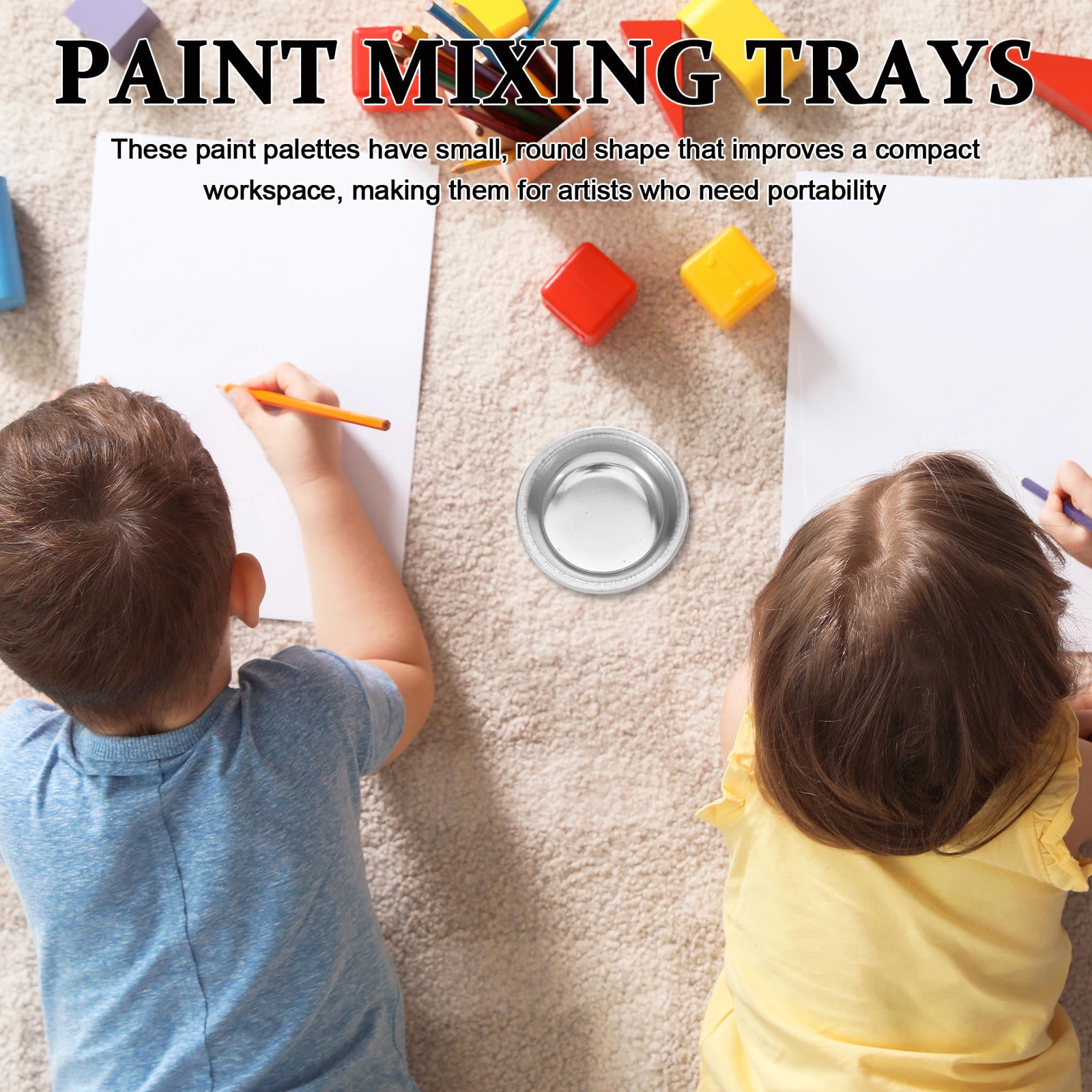 MLINS 8pcs Round Stainless Steel Paint Mixing Palette Watercolor Paint ...