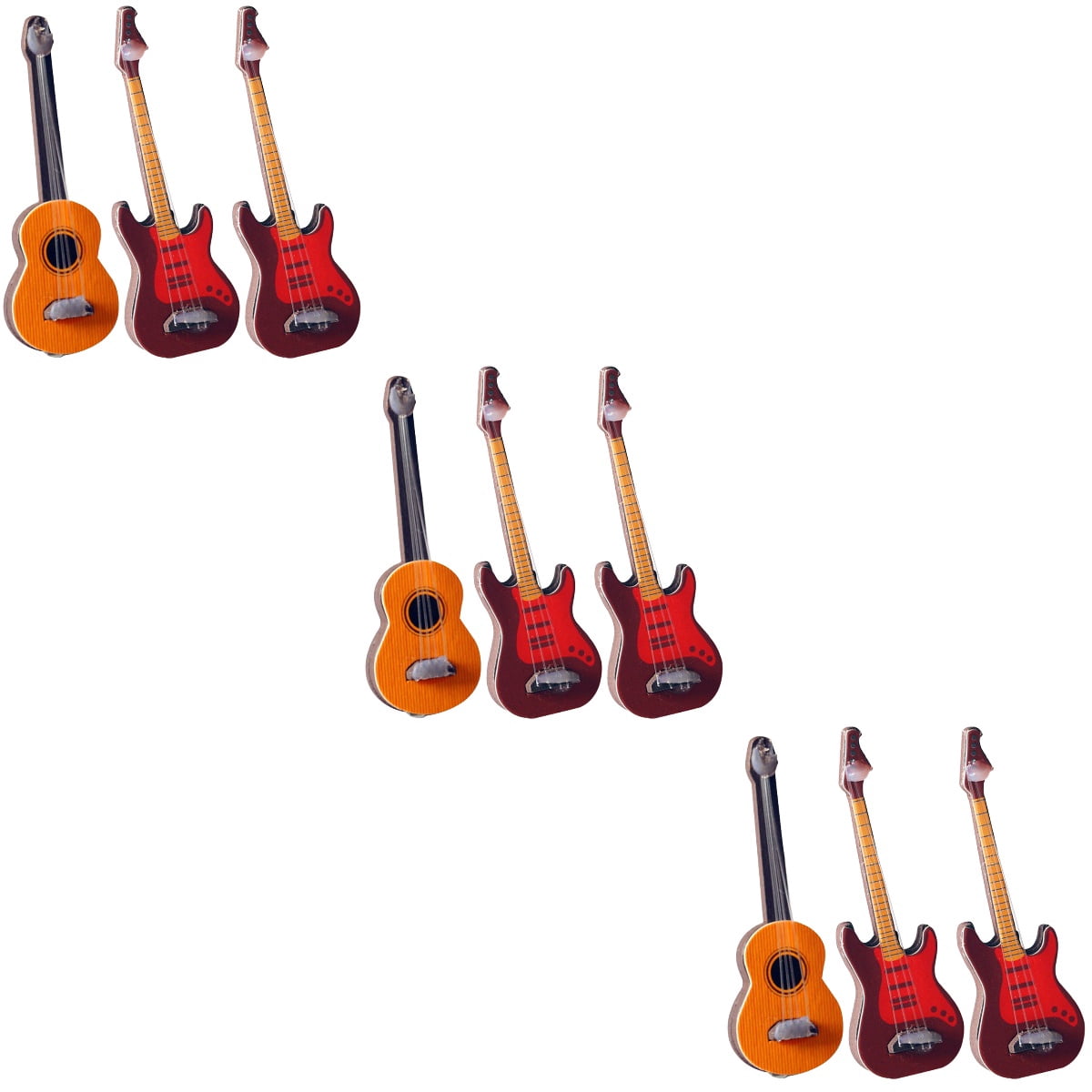 MLINS 9 PCS Mini House Guitar Smooth Surface Miniature Guitar Plastic ...