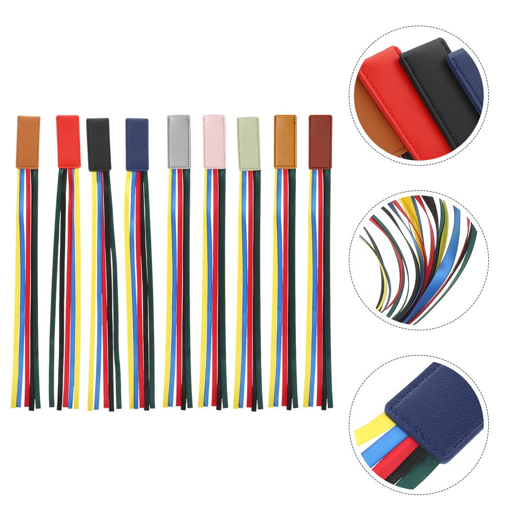 MLINS 9 Pcs Bible Ribbons Book Page Tabs Leather Bookmark Student ...
