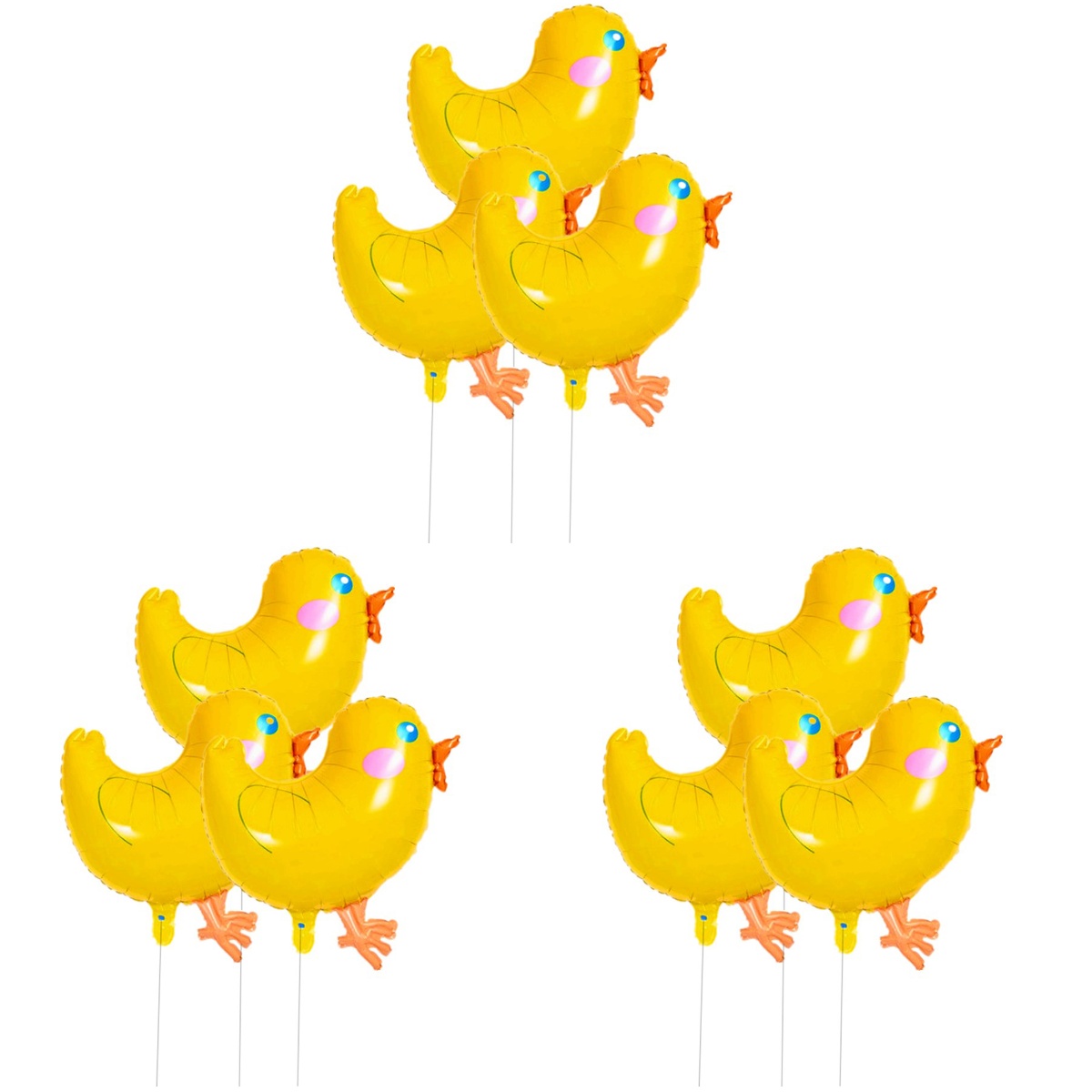 MLINS 9 Pcs Cartoon Foil Balloons Lovely Chickens Pattern Helium ...