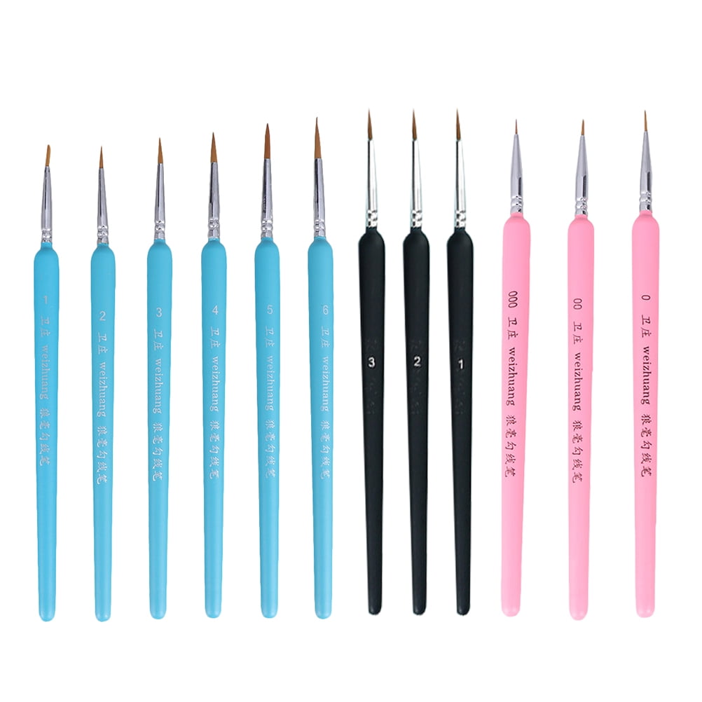 MLINS 9 Pcs Model Paint Stroke Pen Hook Lines Brush 19X1cm - Walmart.com