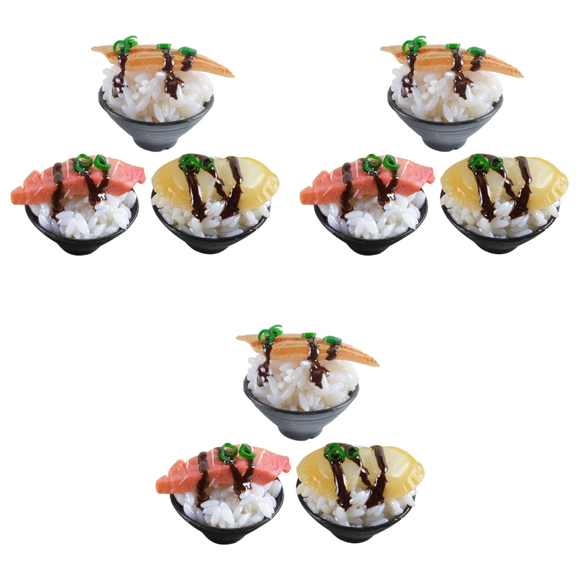 MLINS 9 pcs Artificial Mini Sushi Rice Miniature Sushi Model Fake Sushi ...