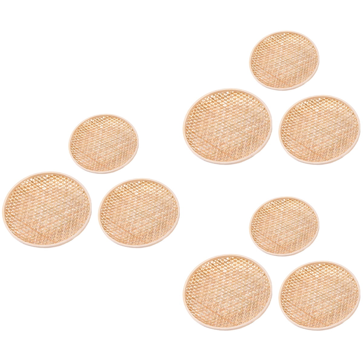 MLINS 9 pcs Bamboo Weaving Plate Bamboo Weaving Container Food Display ...