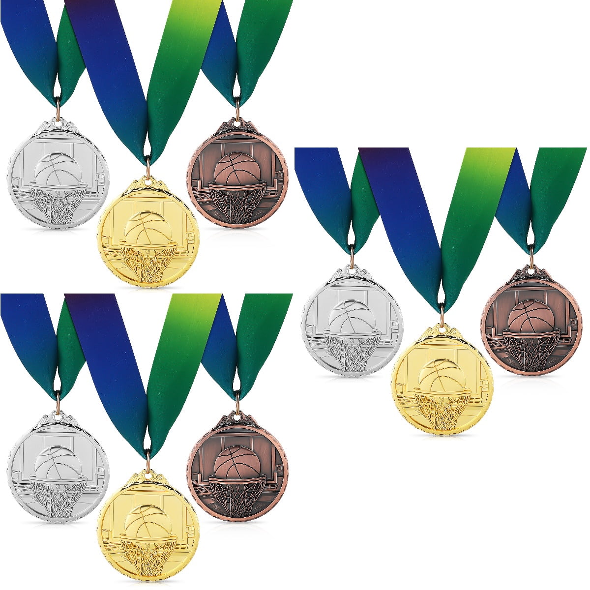 MLINS 9 pcs Basketball Medals Winner Medals Embossed Basketball Pattern ...