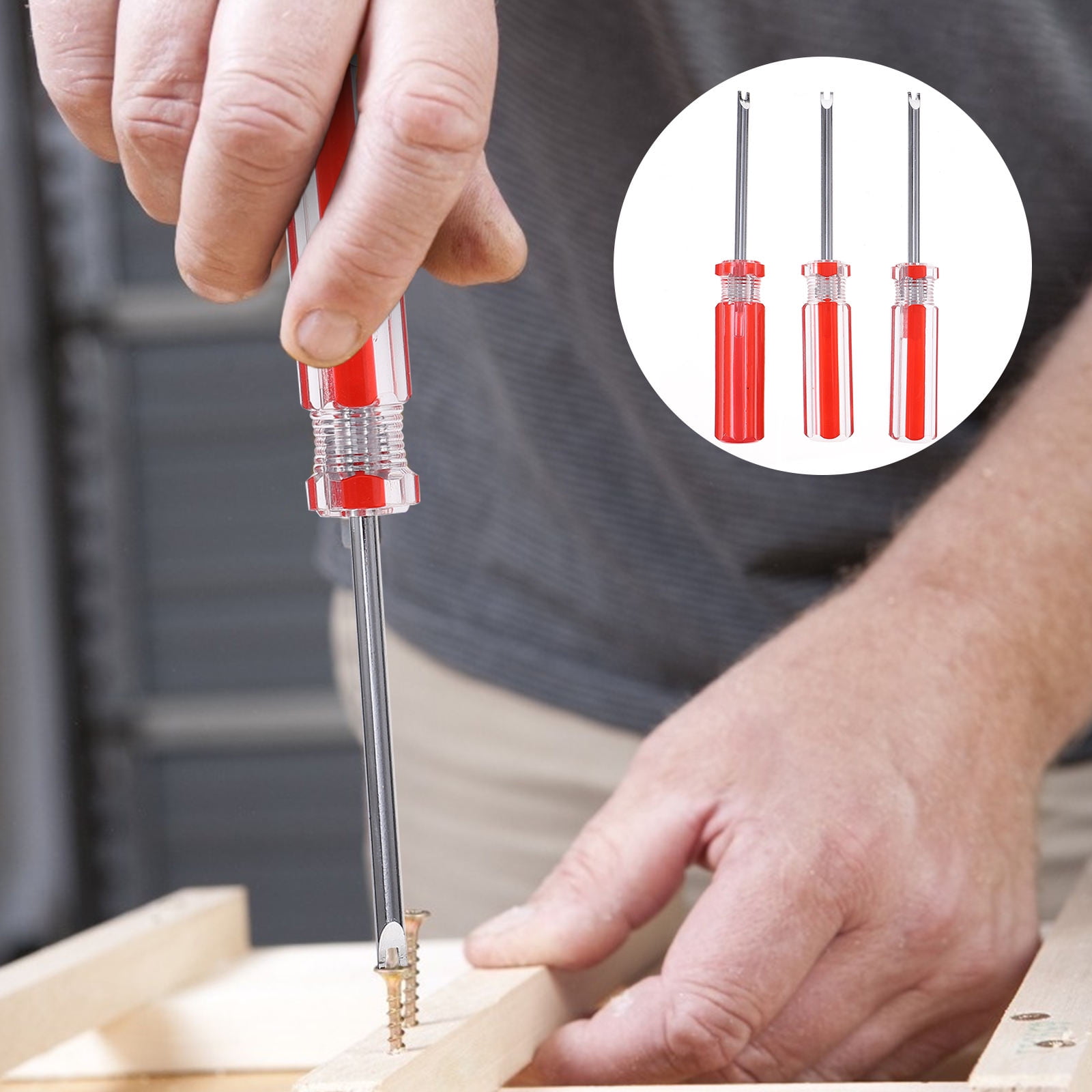 DINHEAROM Red Steel Screwdriver U Shape Home Repair 9Pcs 5.89x0.75x0 ...
