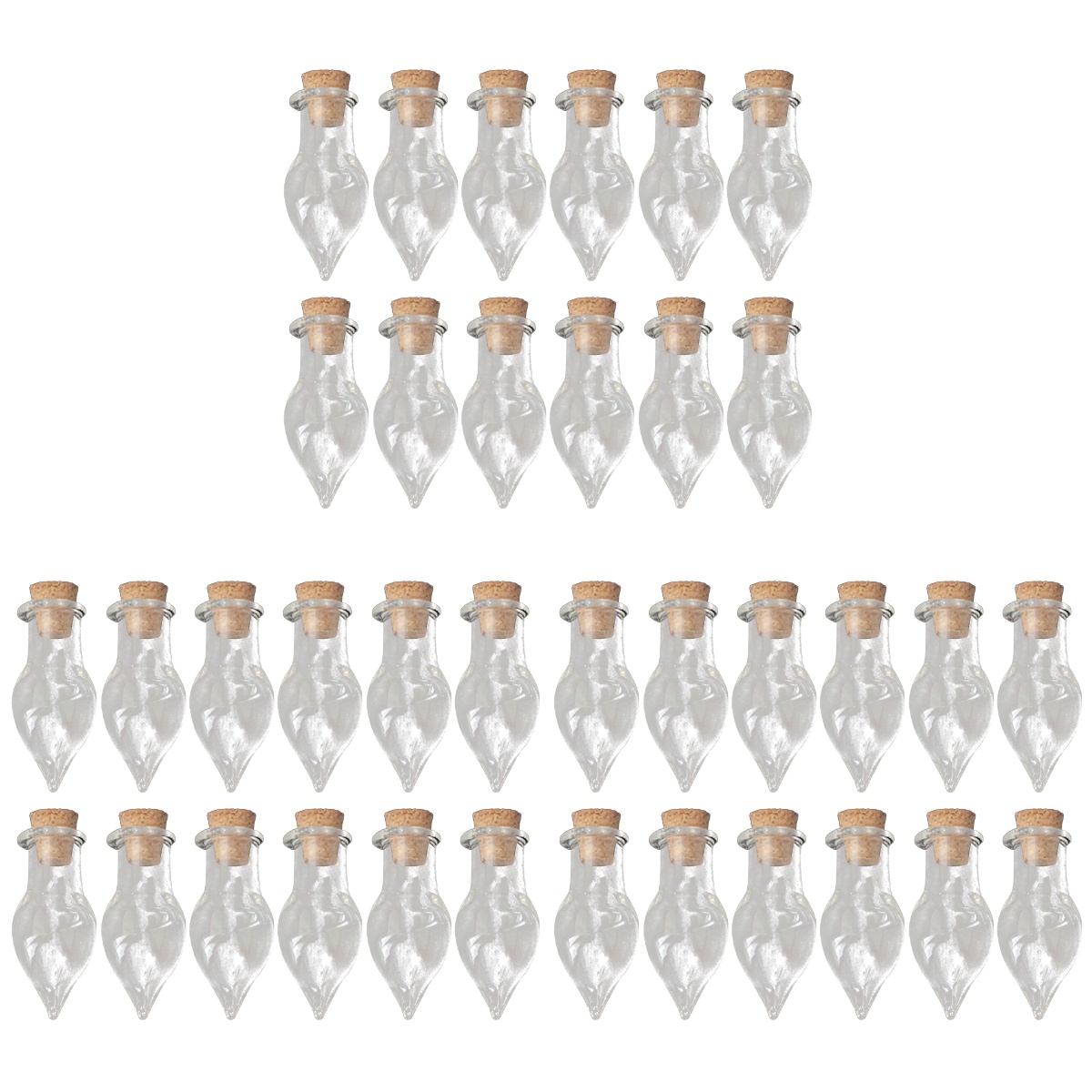MLINS 96 pcs Tiny Glass Bottles Jar Clear Wishing Bottles Message ...
