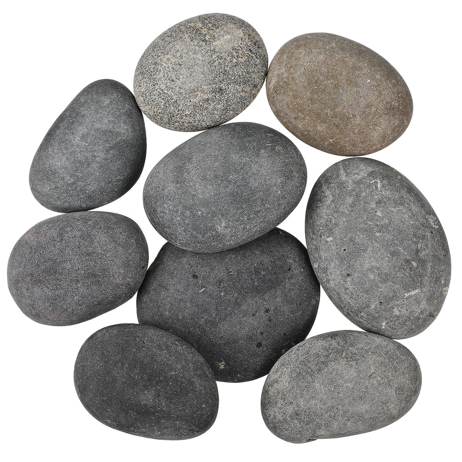 MLINS Flat Grey Stones for Craft Projects and Garden Decoration 9pcs ...