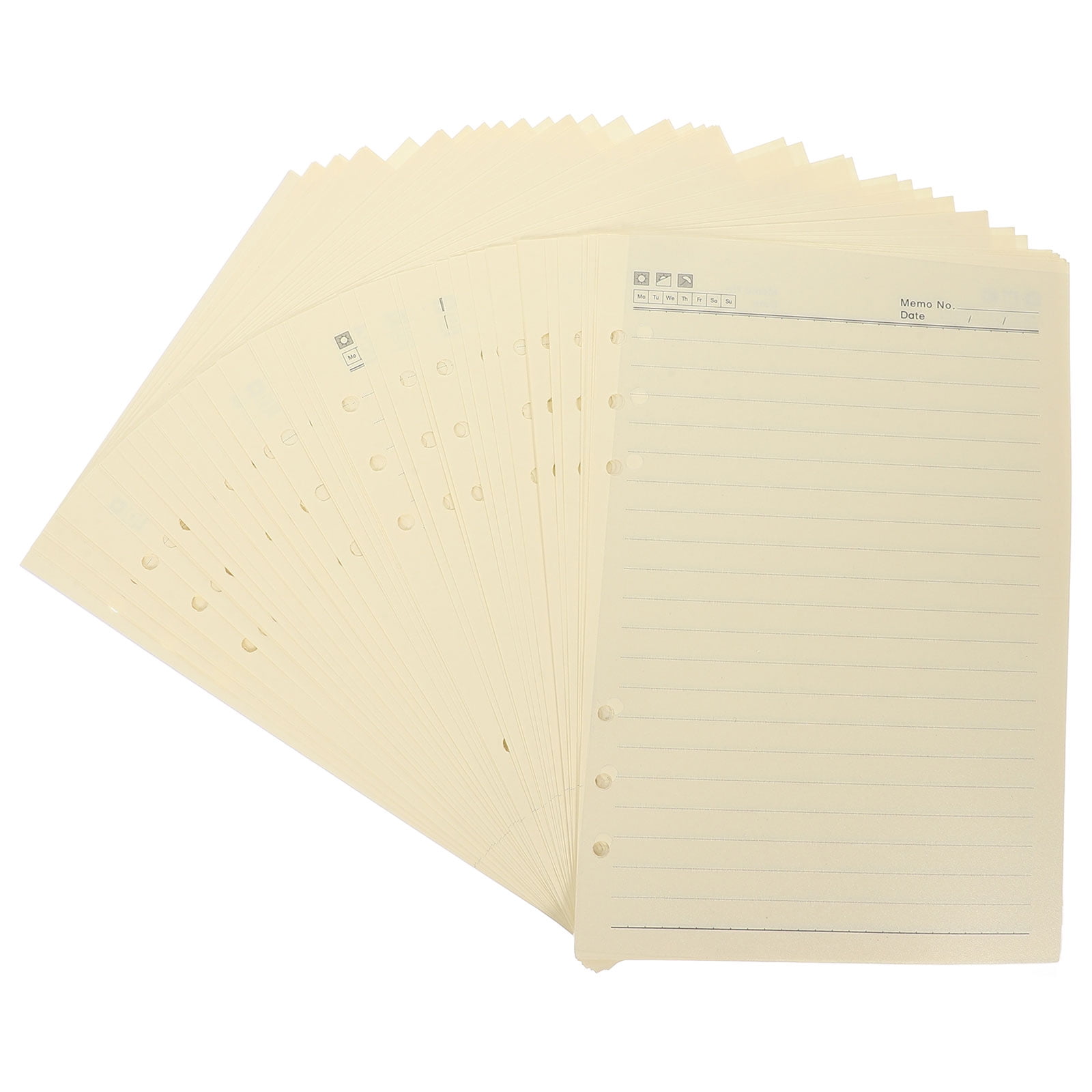 MLINS A5 Lined Paper for Notebook Use Light Yellow Flexible Loose Leaf ...