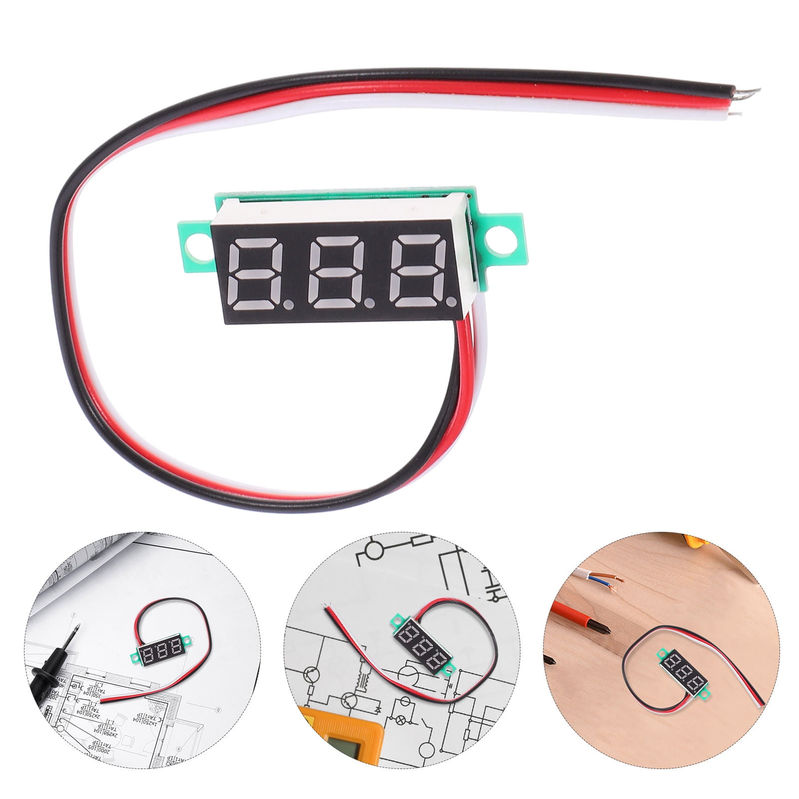 MLINS Accurate Micro LED Digital Voltmeter Board Module DC4-30V 0-10A Voltmeter Monitor ...