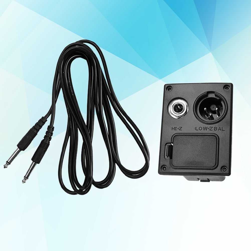 MLINS Acoustic Guitar Output Jack with Battery Active Bass Wires Black ...