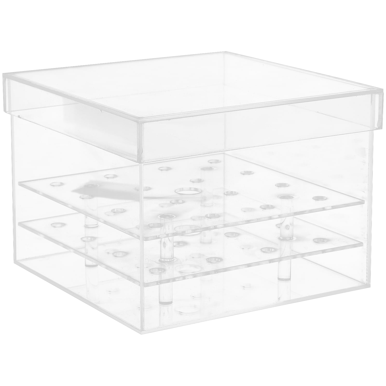MLINS Acrylic Flower Cube Vase 16-hole Acrylic Flower Box Clear Eternal ...