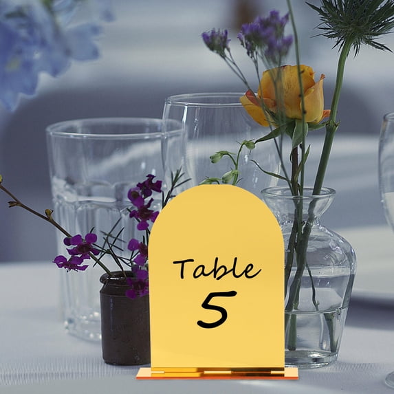 MLINS Acrylic Table Place Cards for DIY Golden Clear Elegant Blank ...