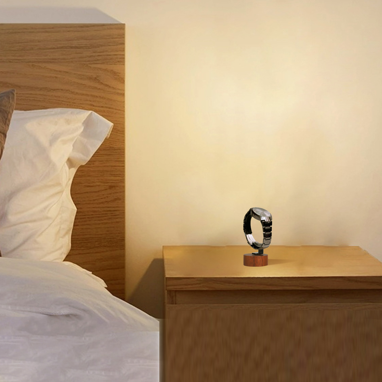 MLINS Acrylic Watch Stand Wrist Watch Holder Display Bracket With Wood ...